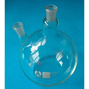 Deschem 5000ml 24/40 2-Neck Glass Flask Flat Bottom 5L Twins Necks Lab Plat Form Vessel
