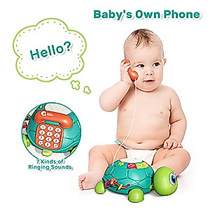 CUTE STONE Baby Toys 6 to 12 Months, Musical Turtle Crawling Baby Toys for 12-18 Months, Early Learning Educational Toy with Light & Sound,Toy for Infant Toddler Boy Girl 7 8 9 10 11 12 Month