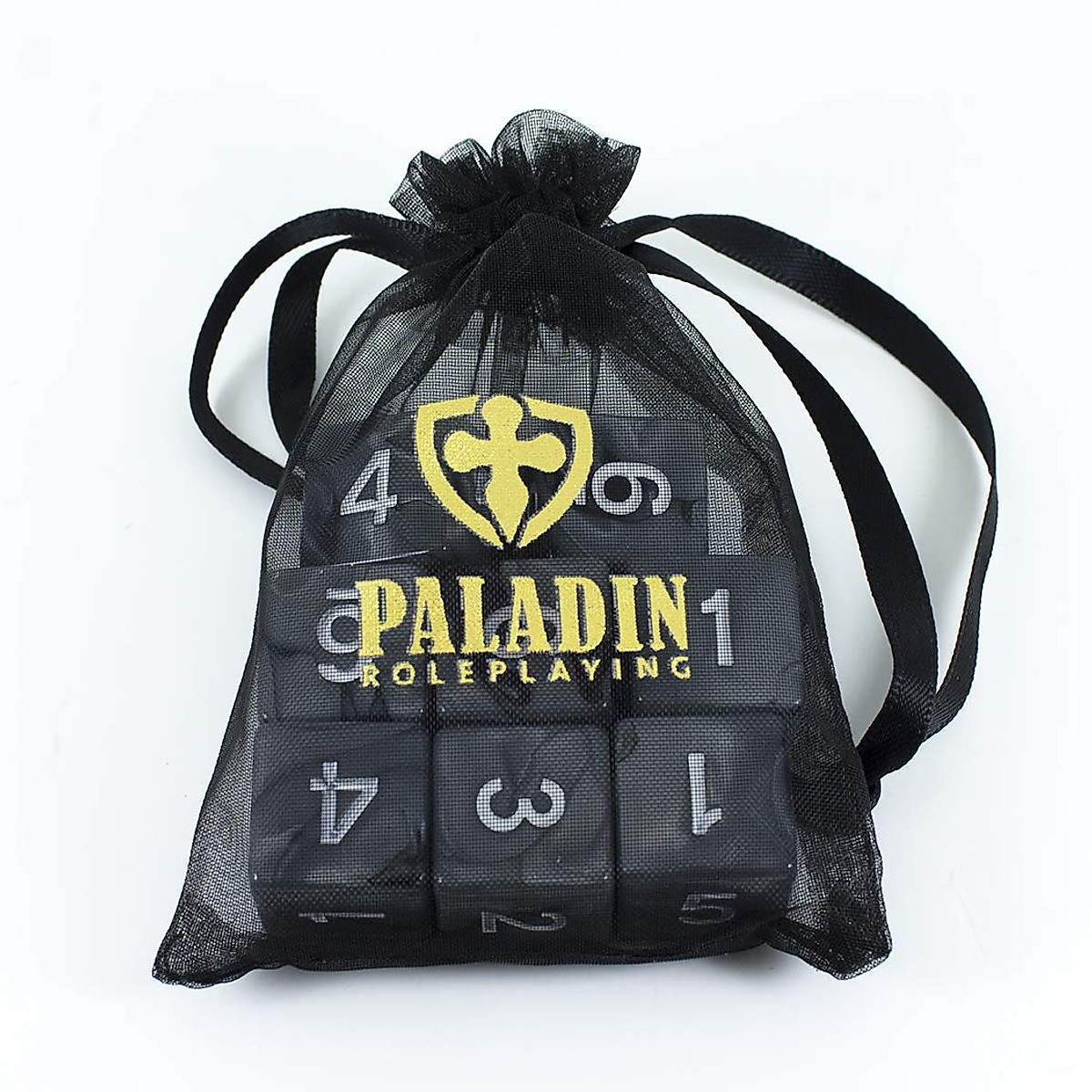 Paladin Roleplaying Gray and Black Dice - 8 D6 Set - 'Claws of Darkness'