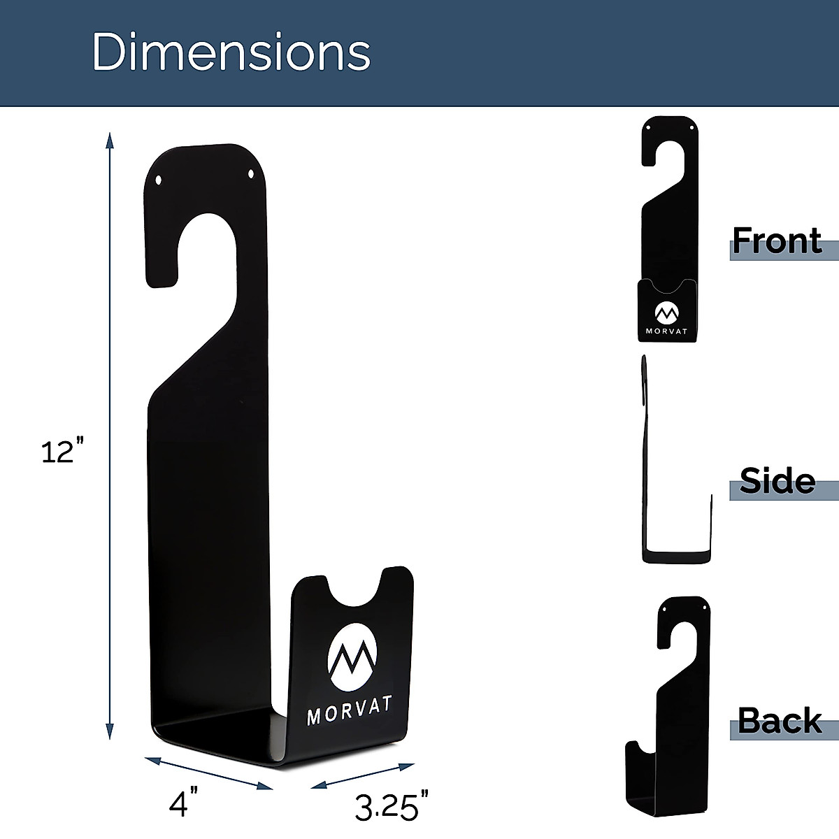 Morvat Premium 150 Ft Hose Hanger with Rust Resistant Metal, Organize Your Garden, Garage & Outdoor Storage Area, Wall Mount Holder or Hang/Hook Over Water Spigot with Included Screws