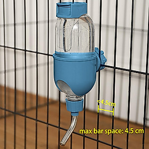 TOKAYIFE Pet Water Bottle for Cage Crate 26oz Water Dispenser for Small Animal Rabbit Guinea Pig Chinchilla Ferret Squirrel Hedgehog (Blue)