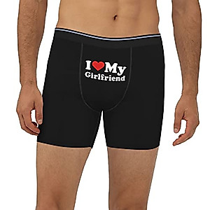 CENTUKE I Love My Girlfriend funny I Heart My Girlfriend Gifts For Men Boys Boyfriend Men’s Underwear Boxer Briefs Underwear for Men Black