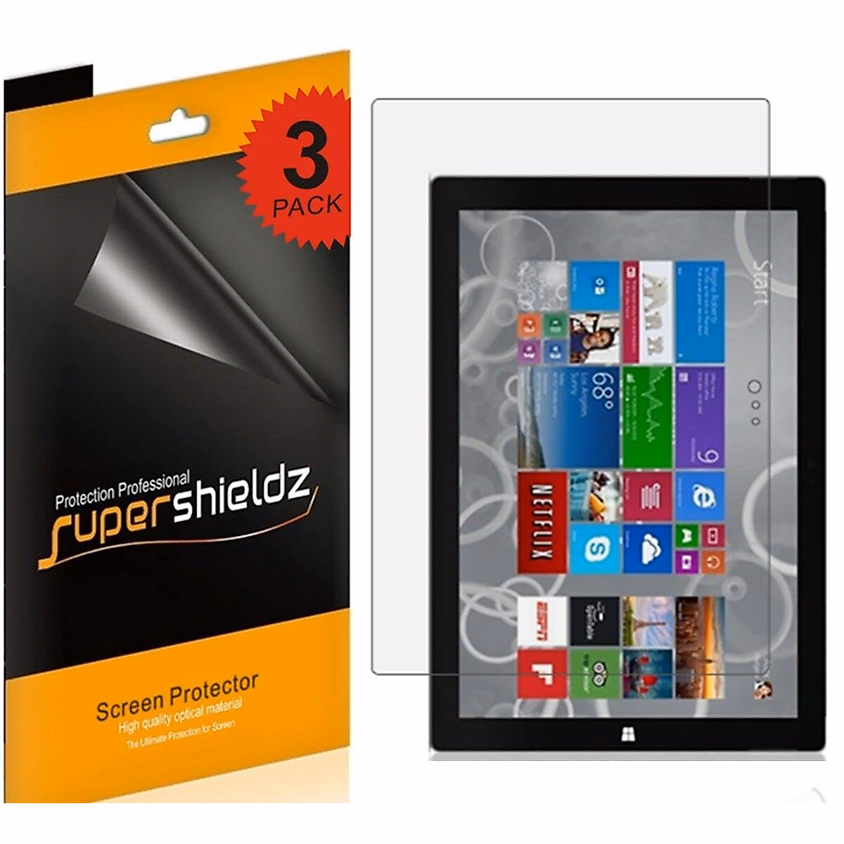 Supershieldz (3 Pack) Designed for Microsoft Surface Pro 3 Screen Protector, Anti Glare and Anti Fingerprint (Matte) Shield