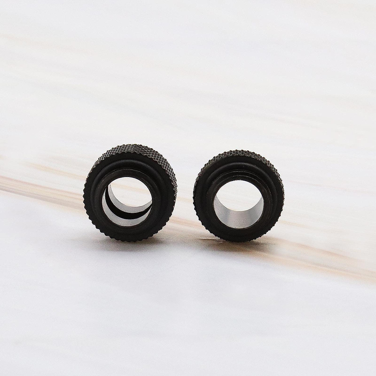 2pcs Black G1/4 Water Cooling Adapter with O- Ring Rubber Water Stop Plug Compatible with Computer Water Cooling System Water Tank and Pump