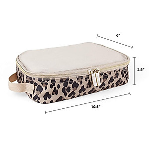 Itzy Ritzy Packing Cubes - Set of 3 Packing Cubes or Travel Organizers; Each Cube Features A Mesh Top, Double Zippers & A Fabric Handle, Leopard