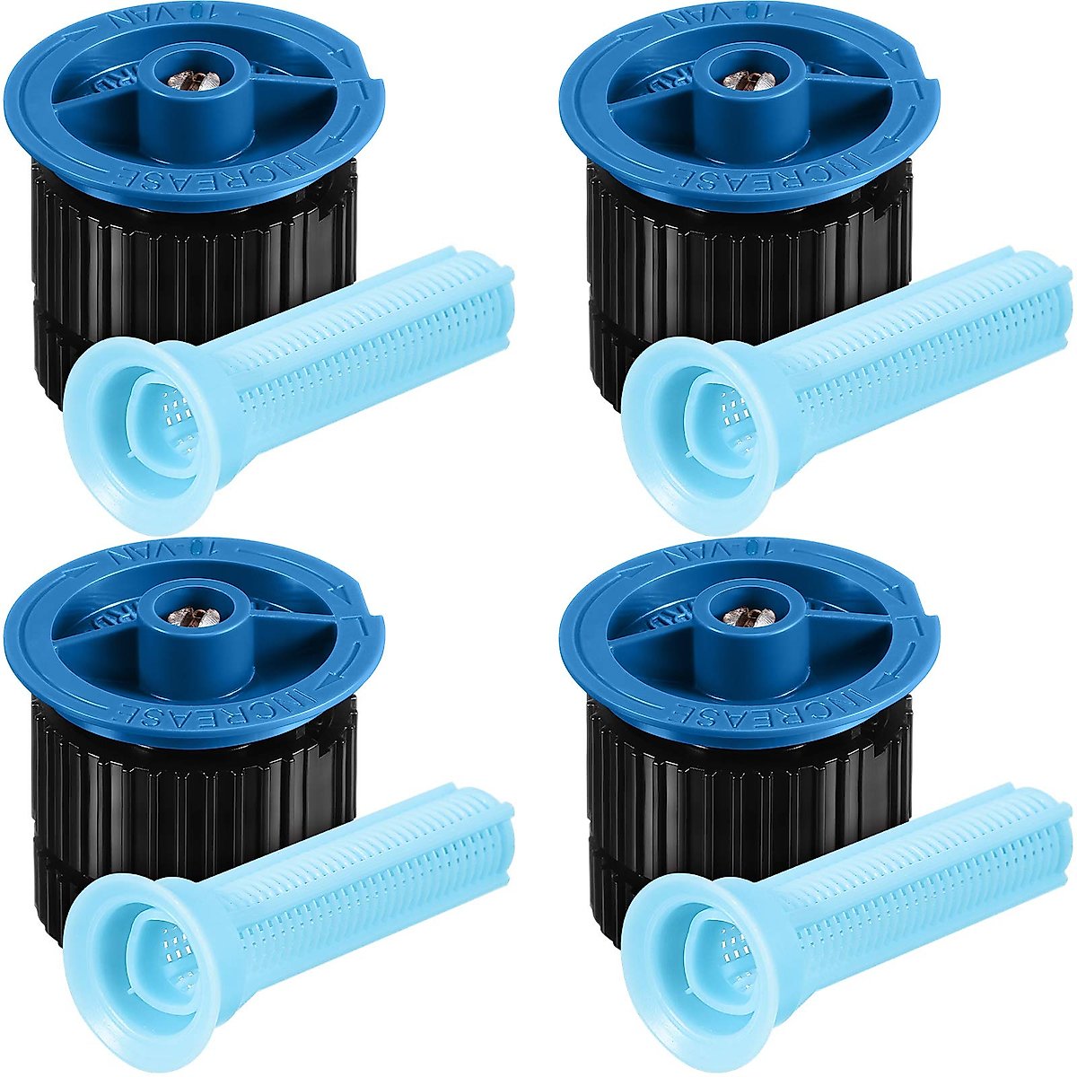 4 Pieces 10 VAN Variable Arc Adjustable Sprinkler Nozzle 360 Degree Rotating Scattering Nozzle Rotating Irrigation Spray Nozzle with Filter for Sprinklers Replacement