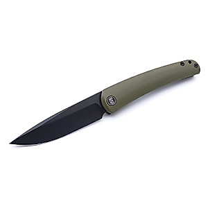 M Miguron knives Akri Front Flipper Folding Knife 3.5" Black PVD 14c28n Blade Green G10 Handle Pocket Knife MGR-801GN