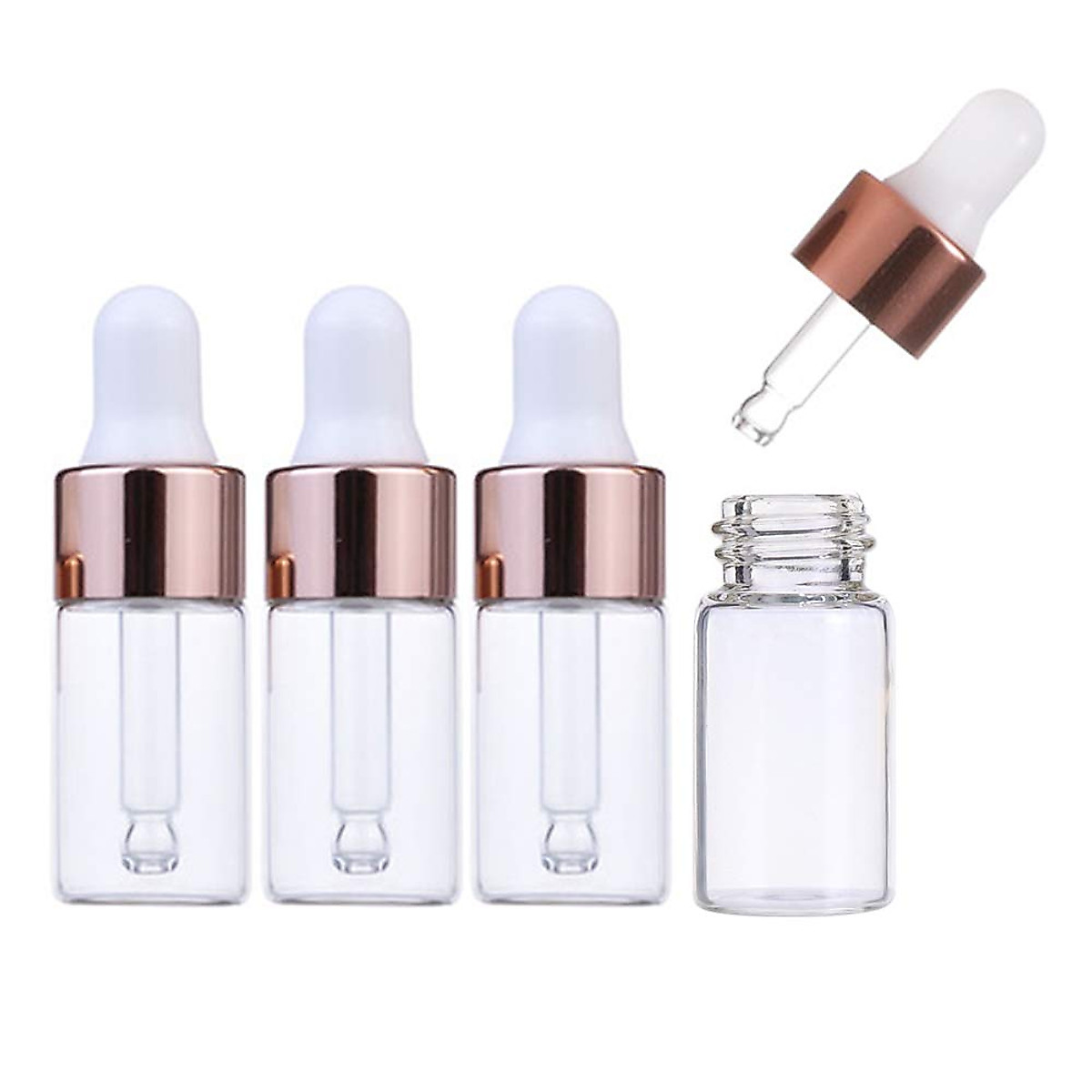 Glass Dropper Bottles,50 Packs Essential Oil Dropper Bottle Clear Glass Vials Sample Dropper Bottle Perfume Cosmetic Liquid Containers With Glass Eye Dropper (3ml)