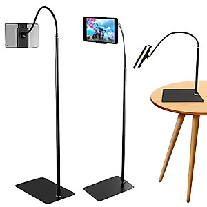 Floor Stand Holder, Tablet Floor Stand, Cell Phone Floor Stand, 53" Tall Floor Phone Stand with 360°Rotating ipad Stand Holder Compatible with iPhone iPad Pro Air and All 4.6-11" Tablet
