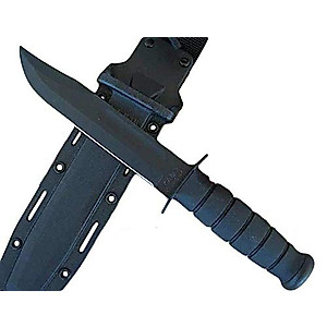 KA-BAR #1213 Black Straight Edge Knife / Hard Sheath