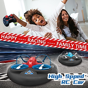 Toys for Boys Age 8-12-13, 3 in 1 Water Land and Air RC Boat RC Car, 2.4 GHz High Speed Remote Control Boat Car, Kids Drone 360° Spin and Flip, RC-Hovercrafts Pool Toys Outdoor Toys Boy Gift Ideas