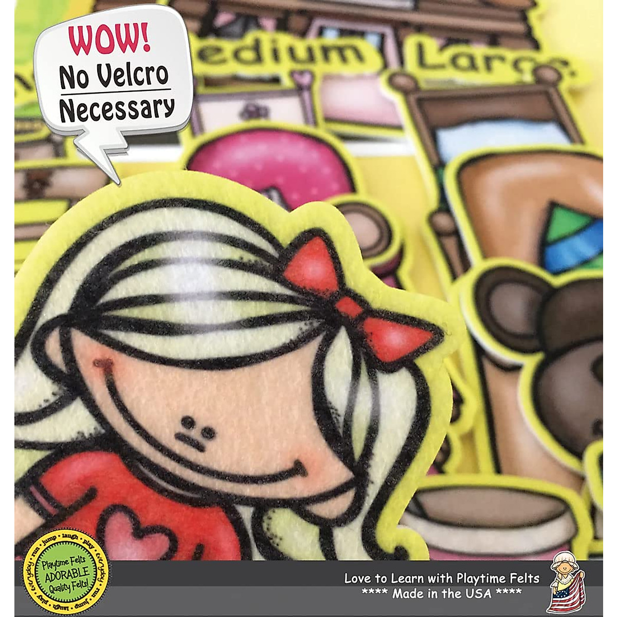 Goldilocks and Three Bears Felt Story Set | 19 PRECUT & Ready to Play Colorful & Durable Felt Pieces for Toddlers, Preschool & Kindergarten | Reusable Felt Board Stories