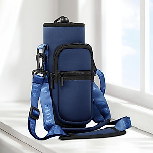 Affute Water Bottle Carrier Bag for 12-40 oz Bottles, with Adjustable Shoulder Strap,2 Pockets, Walking Camping Hiking Daypacks (RoyalBlue)