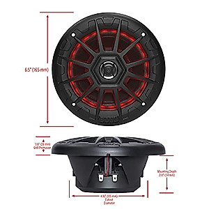 BOSS Audio Systems MRGB55B 5.25 Inch Marine Speakers - Weatherproof, 150 Watts Per Pair, 75 Watts Each, Multi-Color Illumination, Full Range, 2 Way, Sold In Pairs