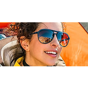 Goodr Frequent Skymall Shoppers Blue Aviator Running Sunglasses, Glare Reducing Blue Polarized Gradient Lenses, UV400 Protection Block, Frame Constructed to Eliminate Slip & Bounce, Large