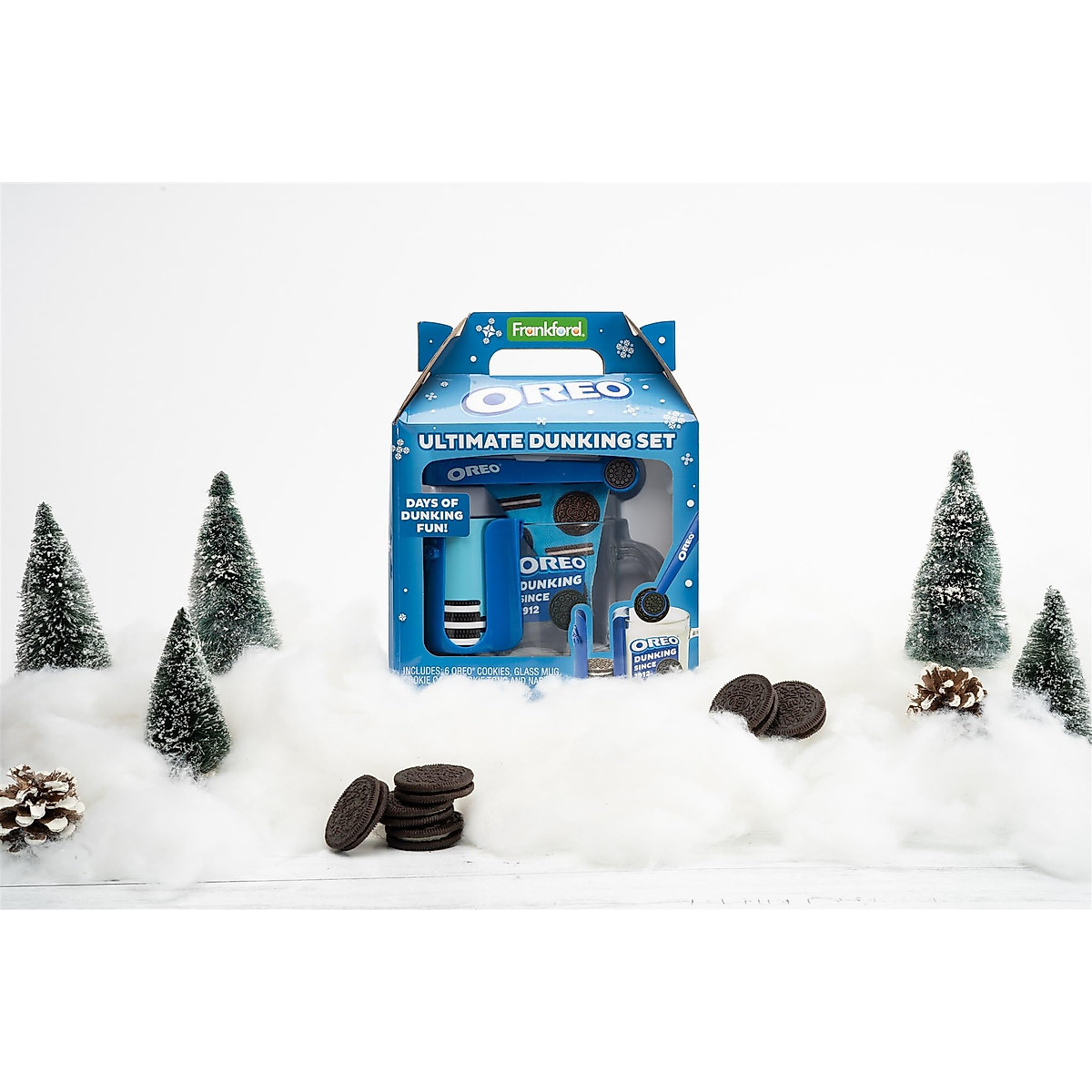 OREO Ultimate Dunking Gift Set With OREO Cookies, Glass Mug, Cookie Holder & Dunking Tongs, By Frankford Candy