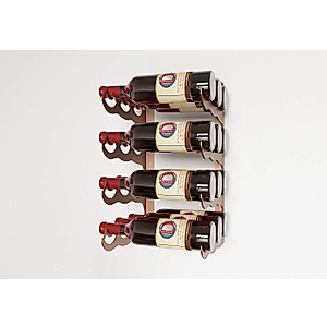 di prima usa Wine Rack Wall Mounted for Wine Bottles - Luxury Metal Wine Rack Mount - Long-Lasting Hanging Wine Rack for Wall Mount, Cellar, Kitchen, Living Room - Triple Depth Row – 12 Bottles
