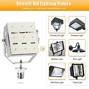 150W Shoebox LED Retrofit Kits AC100-277V (650W MH/HPS/HID Equivalent) 5000K E39 Mogul Base Retrofit Lights for Parking Lot Tennis Court ETL DLC Listed