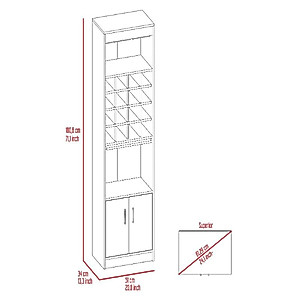 Bar Cabinet Modoc,Living Room -White