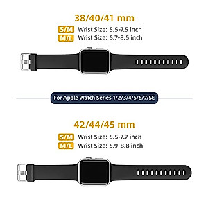 Haveda Compatible for Apple Watch Band 41mm 38mm 40mm 45mm 42mm 44mm, Soft Silicone Sport Replacement Strap Compatible with iWatch SE Series 7 Series 6/5/4/3/2/1 Women Men