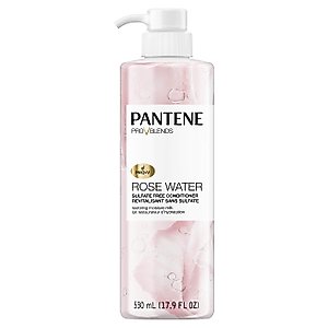 Pantene Sulfate Free Conditioner, Paraben and Dye Free, Pro-V Blends Soothing Rose Water, 17.9 fl oz