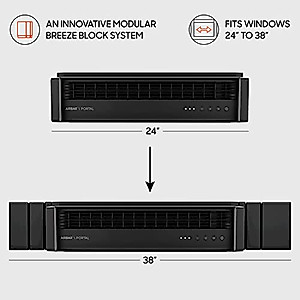 Sharper Image PORTAL Window Fan with 3 Speeds, Reversible Exhaust Mode, Weather Resistant, Black