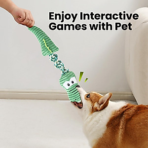 Petinstinct Large Squeaky Dog Toys for Aggressive Chewers, Soft Plush Indestructible Rope Dog Chew Toys for Medium Large Dogs, Tug of War Dog Toys to Keep Them Busy, 18 Inches, Alligator, Crocodiles