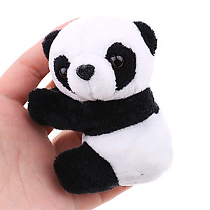 9 Pcs Finger Panda Plush 4 inch Panda Clips Curtain Holder Stand Note Memo Clips Photo Holder Cute Panda Toy Doll Finger Kids Toy,Home Decoration Plant Pots Bonsai Craft Decor,Chinese Style Souvenir