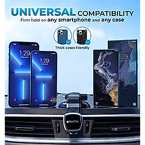 Bestrix Phone Holder for Car, Magnetic Car Phone Mount | Dashboard Cell Phone Car Phone Holder Compatible with iPhone 12 11 Pro,Xr,Xs,XS MAX,XR,X, Galaxy S20 Note 20 Ultra & All Smartphones