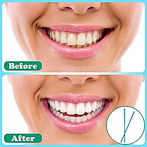 Cowwell Interdental Brush Teeth Soft Dental Picks Tooth Floss Interdental Brush Betweens Interdental Brush Refills White Refills for Tooth Cleaning (Middle, 30 Pieces)