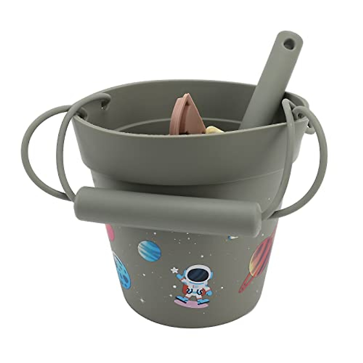 Silicone Snow Toys, Waterproof Snow Buckets and Shovels for Kids for Beach Snow Garden Backyard Sandpit (Green)