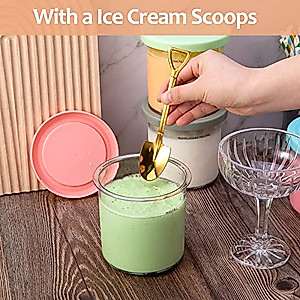 PARBEE 160z Extra Pint Containers with Lids 2 Pack Replacement Compatible with Ninja Creami NC301 NC300 NC299AMZ Series Ice Cream Maker, Dishwasher Safe Pints, Grey & Blue