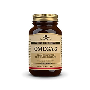 Solgar Triple Strength Omega-3 950 mg, 100 Softgels - Supports Cardiovascular, Joint & Skin Health - Heart Healthy Supplement - Essential Fatty Acids - Non GMO, Gluten/ Dairy Free - 100 Servings