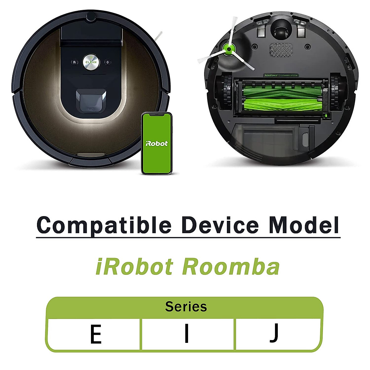 E-HAO Replacement Vacuum Parts for iRobot Roomba i & j & e and Combo i & j Series, 2 Sets Rubber Brushes, 6 HEPA Filters, 6 Side Brushes for i1+/i2+/i3+/i4+/i5+/i6+/i7+/i8+/j5+/j6+/j7+/j8+/e5/e6