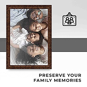 13x15 Walnut Brown Veneer Real Wood Picture Frame Width 1.25 Inches | Interior Frame Depth 0.5 Inches | Gaetano Traditional Photo Frame Complete with UV Acrylic, Foam Board Backing & Hanging Hardware