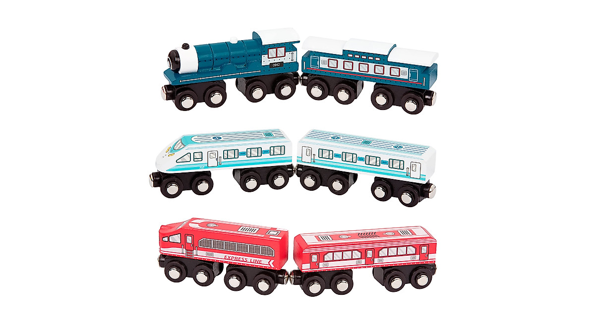 Battat Wooden Train Set for Toddlers - Vintage Fun