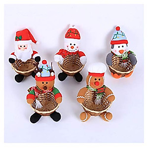 TOKZON Christmas Candy Storage Baske, Christmas Sugar Container, Santa Claus/Reindeer/Snowman/Gingerbread Man/Penguin Candy Basket, Christmas Decoration Candy Bowl Dish