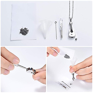 Yinplsmemory Jewelry Carved Guitar Cremation Pendant Ashes Holder Memorial Urn Necklace Keepsake (Dad)