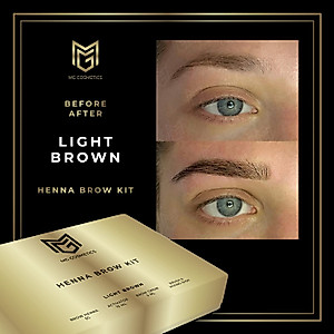 Eyebrow Henna Tint Kit Dyes Brow Hair | BONUS VIDEO TUTORIAL | Professional Salon & At Home DIY Brow Coloring kit | Vegan Cruelty Free | Complete Kit Instant Semi Permanent Coloring | MG COSMETICS