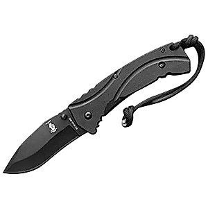 Bone Collector Folding Hunting Knife Belt Clip Black