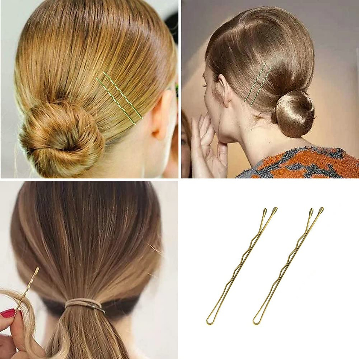 210 PCS 2.2Inch Blonde Bobby Pins for Women Girls, Super Grip Gold Hair Clips with Box, YINGFENG Reusable Non Slip Hair Pins, Suitable for All Hair Types