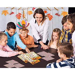 Thanksgiving Bingo Game - 24 Player Turkey Cards for Family, School, Party Activities