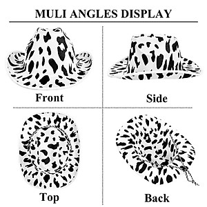 DOCILA Black Cowboy Hat For Women Men DIY Western Cowgirl Hats Felt 2 Pieces Party Costume Dress Hats Valentine Gift Birthday Adjustable Drawstring