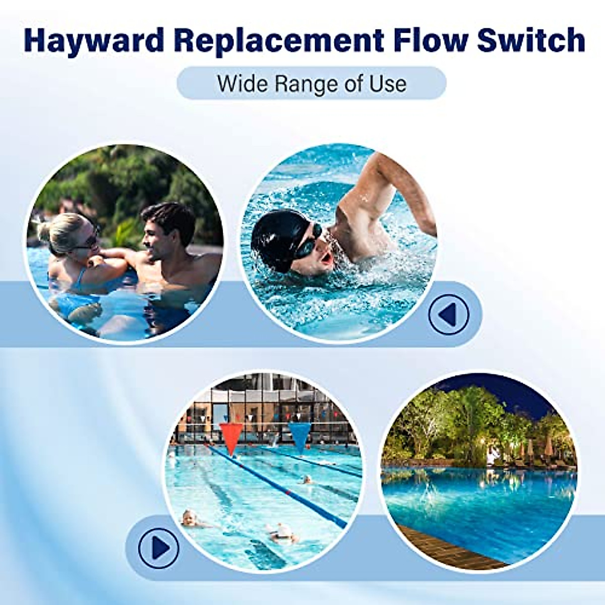 Flow Switch Assembly GLX-FLO-RP for Hayward Goldline Aquarite Salt System, Pool Flow Sensor Suitable for Hayward Salt Cell and Chlorine Generator, with 15-Foot Cable Flow Switch