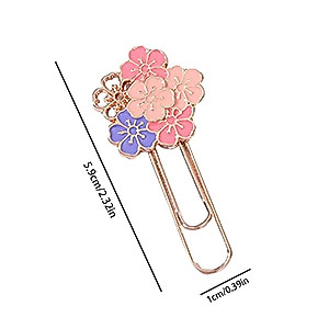 Cherry Blossom Paper Clip | Cherry Blossom Shape Paper Clip - Student Reading Pagination Mark, Metal Floral Book Clip, Beautiful Bookmark for Women Girls Adults Kids Christmas Gift Yuans