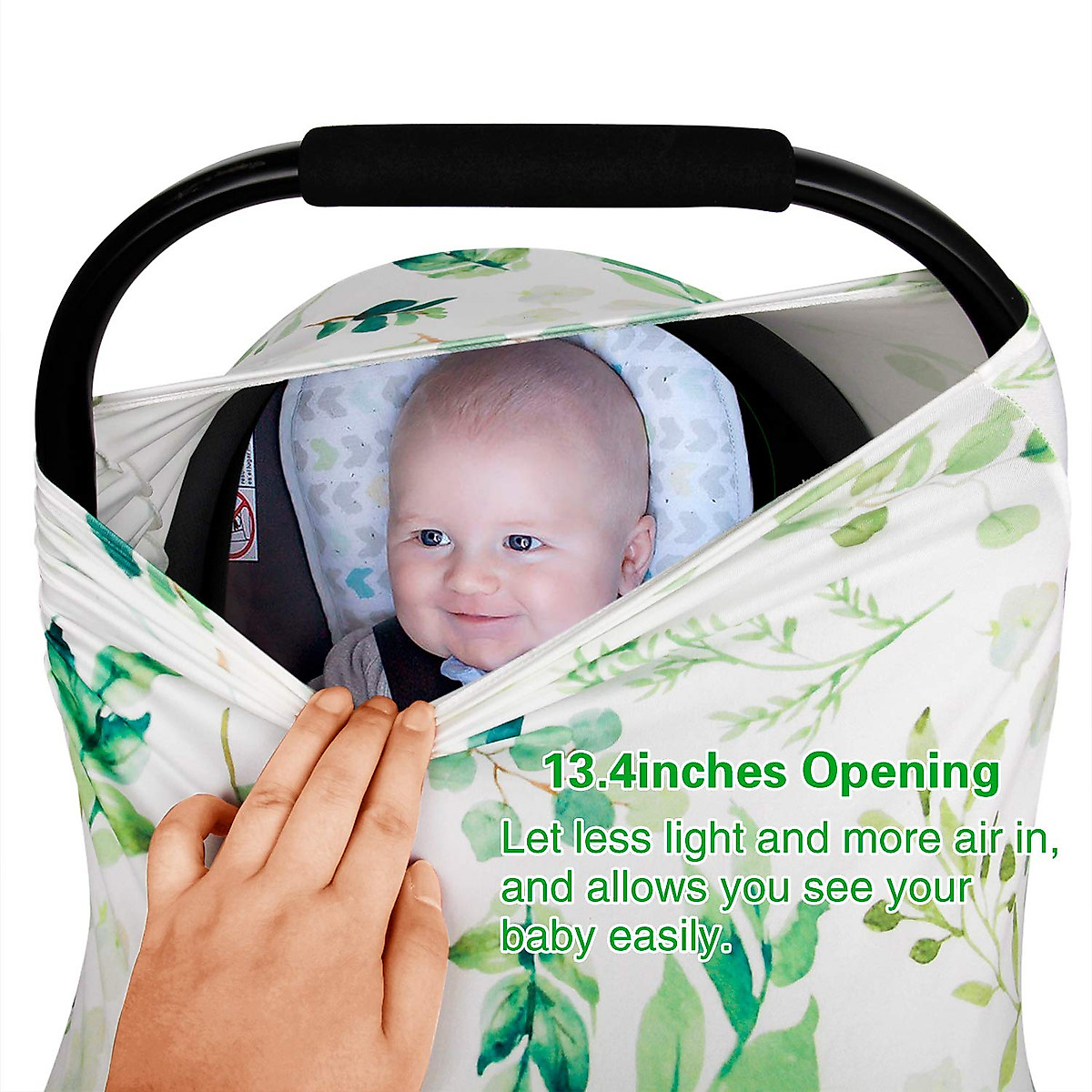 Nursing Cover Breastfeeding Scarf, Car Seat Covers for Babies Infant Carseat Canopy, Stretchy Soft Breathable Multi-Use Cover Ups for Stroller High Chair Shopping Cart, Baby Essentials for Summer