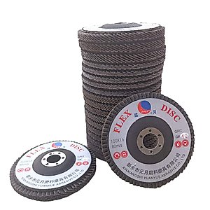 Premium High Density Flap Discs 4 Inch 20 Pack Assortment - 40 60 80 120 Grit,Aluminum Oxide Abrasives Sanding Grinding Disk, Flat Type #27, 5/8 Inch Arbor Size