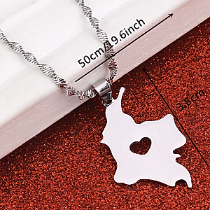 Silver Color Map of Colombia Pendant Necklaces for Women Colombian Jewelry