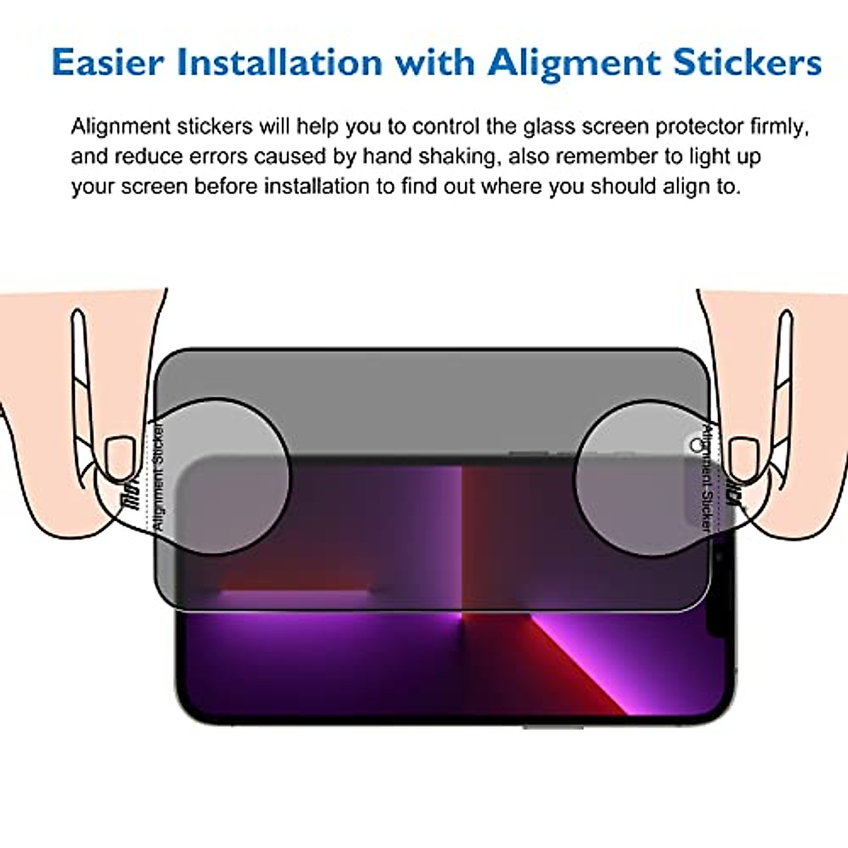 Mothca for iPhone 14/iPhone 13/13 Pro (6.1-inch) Matte Privacy Screen Protector [NOT for iPhone 14 Pro] with Alignment Sticker, Full Coverage Anti-Spy Anti-Glare Anti-Fingerprint Tempered Glass Film