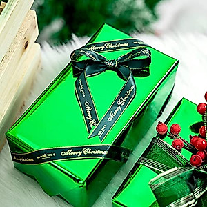 RUSPEPA Green Metallic Wrapping Paper - Solid Color Paper Perfect for Wedding, Birthday, Christmas, Baby Shower - 17 Inches X 32.8 Feet